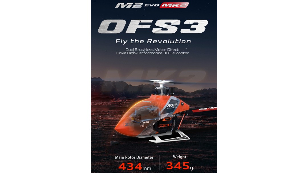 M2 EVO RC Helicopter Orange M2-MK2-BNF-O